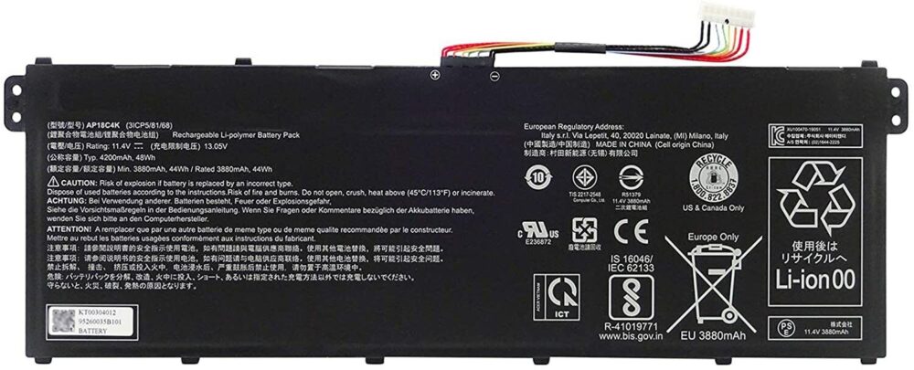 Original Acer AP18C4K Battery for Aspire 5 A515-43 A515-54 SP314 11.4V ...